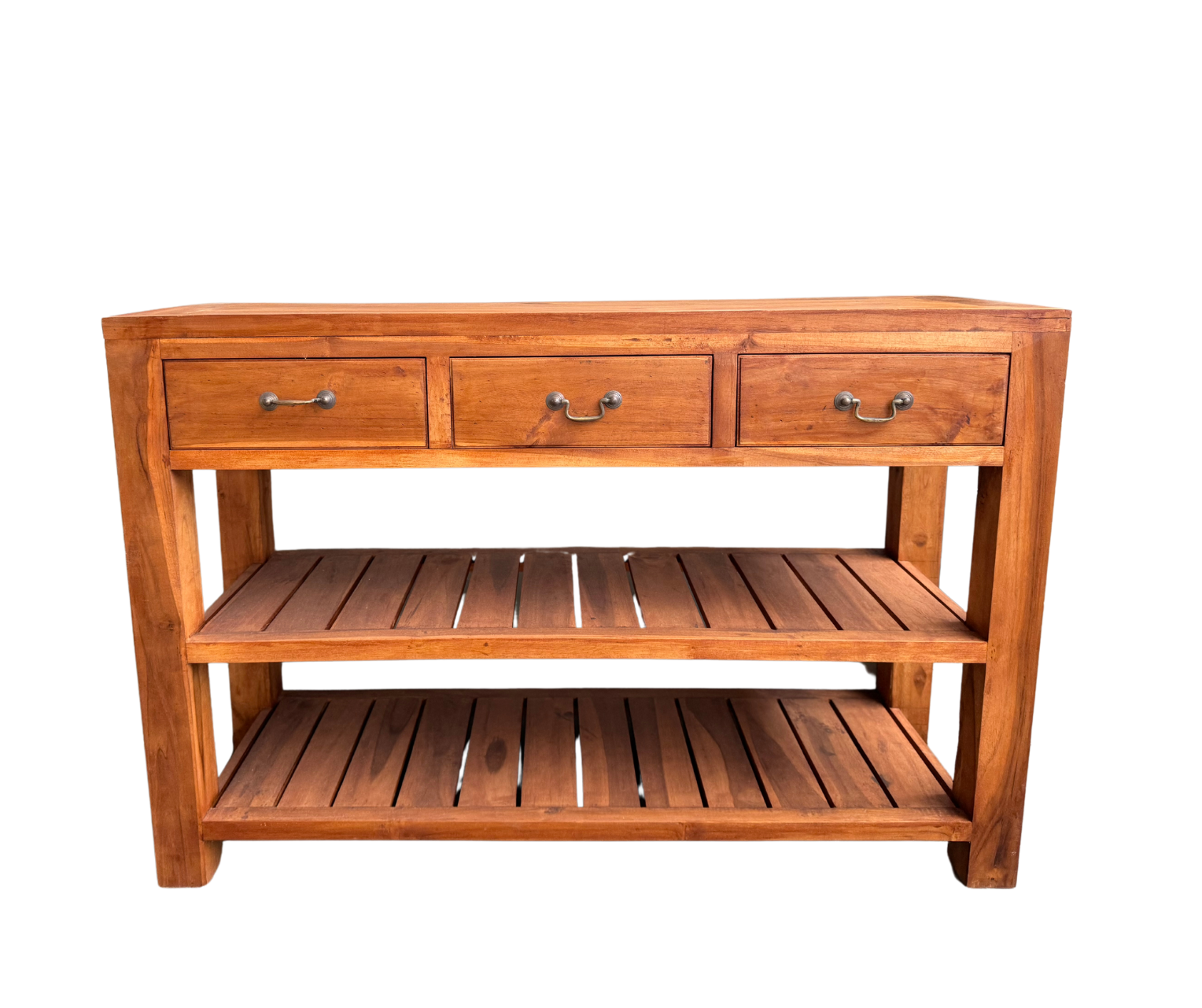 ENGLAND CONSOLE | VARNISHED TEAK 3 DRAWER120X40X80 CM – Yellow Lemon Tree
