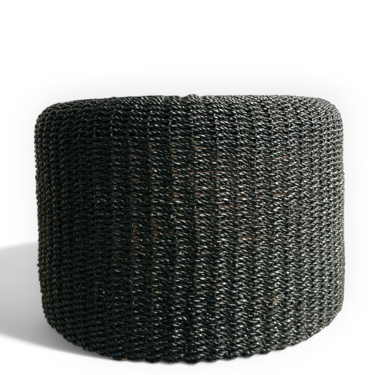 Rattan Woven Stool | Black, 60cm – Yellow Lemon Tree