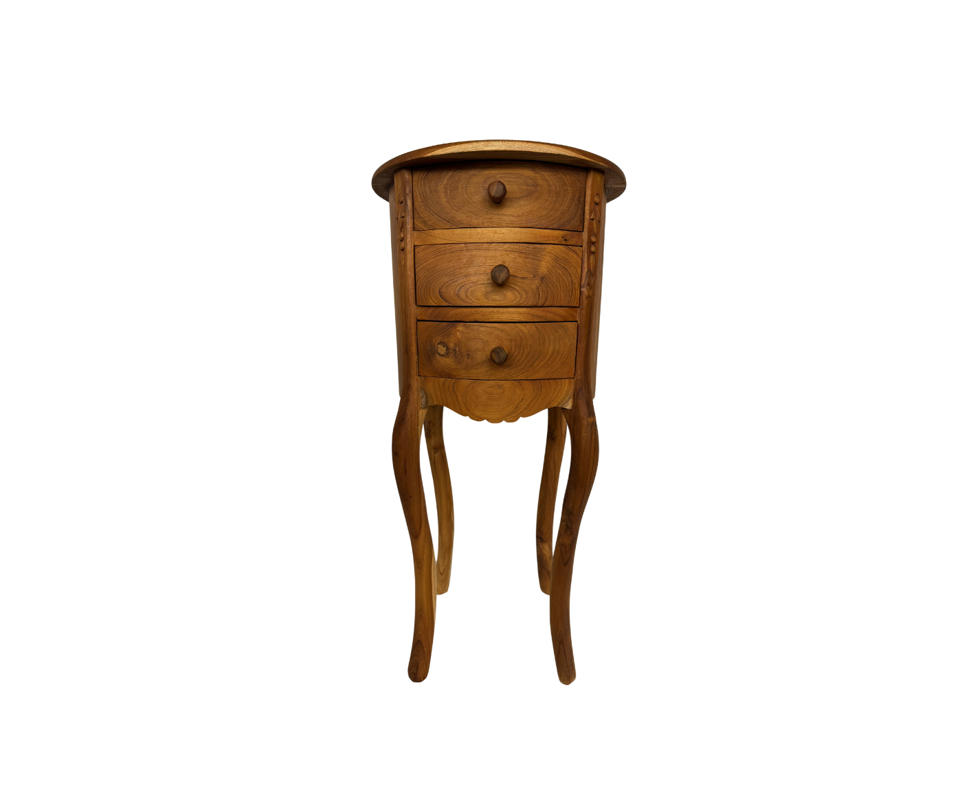 Side Table, Pedestal Bulat 3 Drawer | Natural – Yellow Lemon Tree