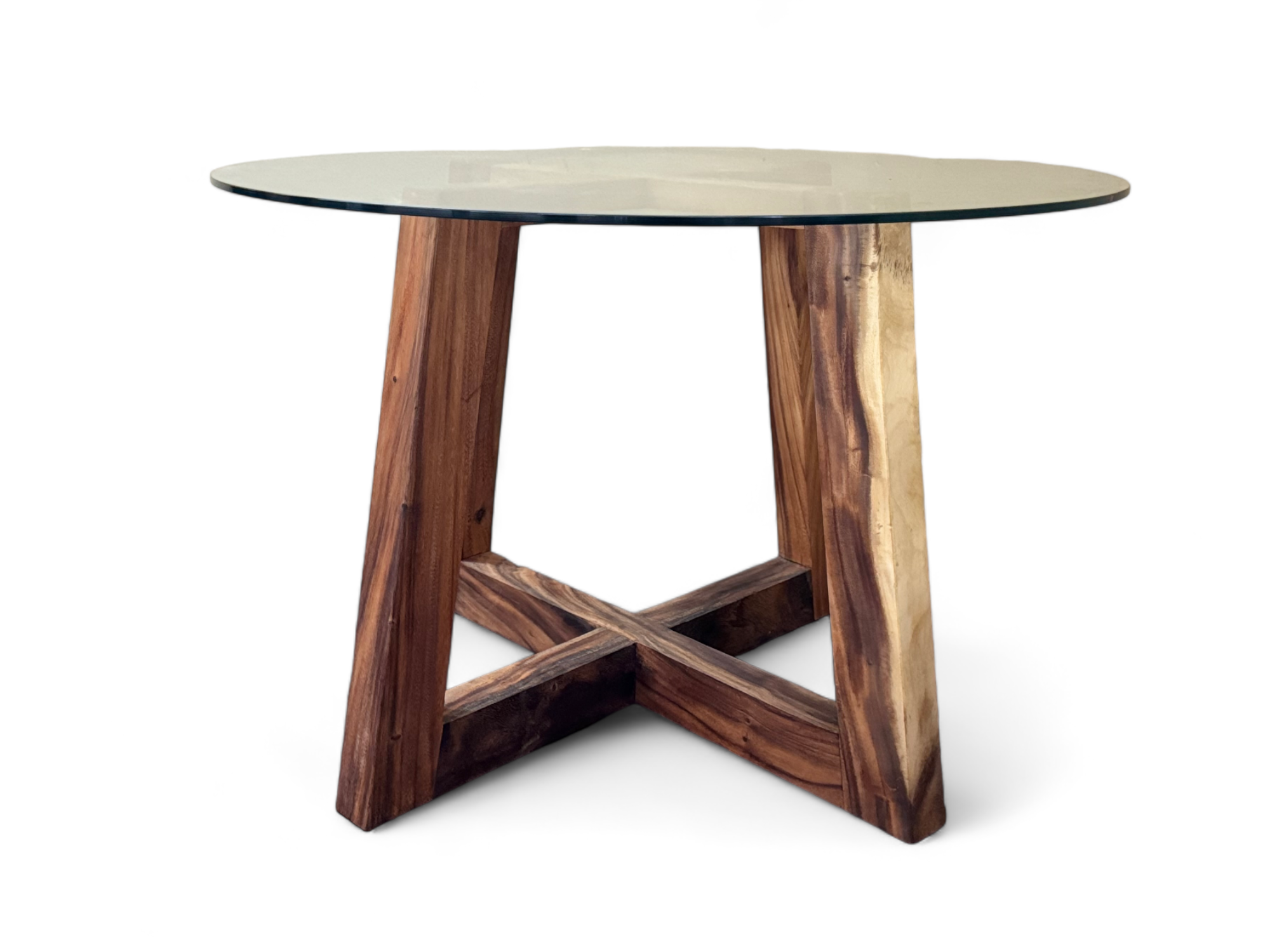 Model Cross Dining Table 4-6 Seater | Acacia Wood Exc Glass – Yellow ...