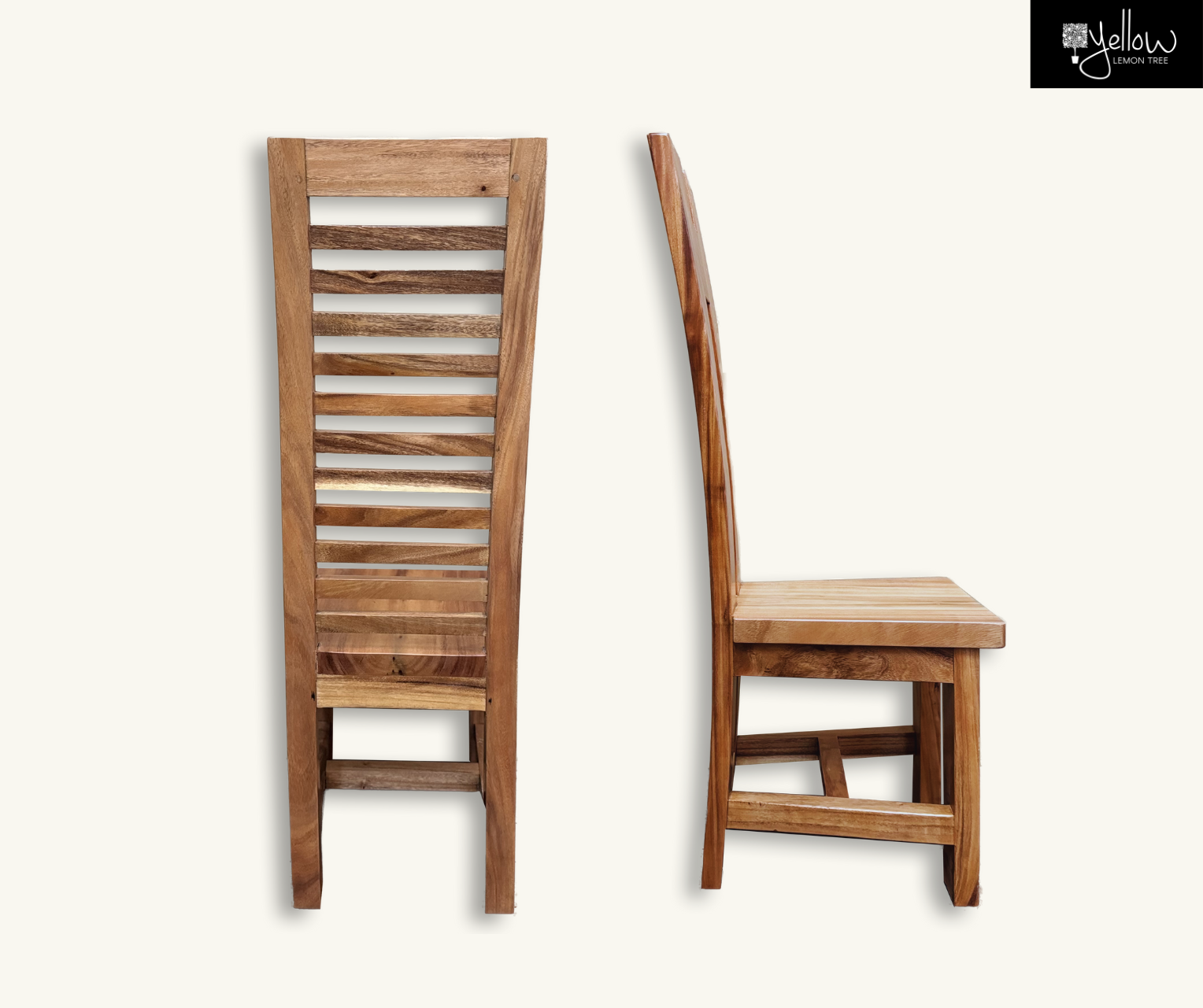 Line Solid Wooden Dining Chair | Natural 120x41x45 – Yellow Lemon Tree