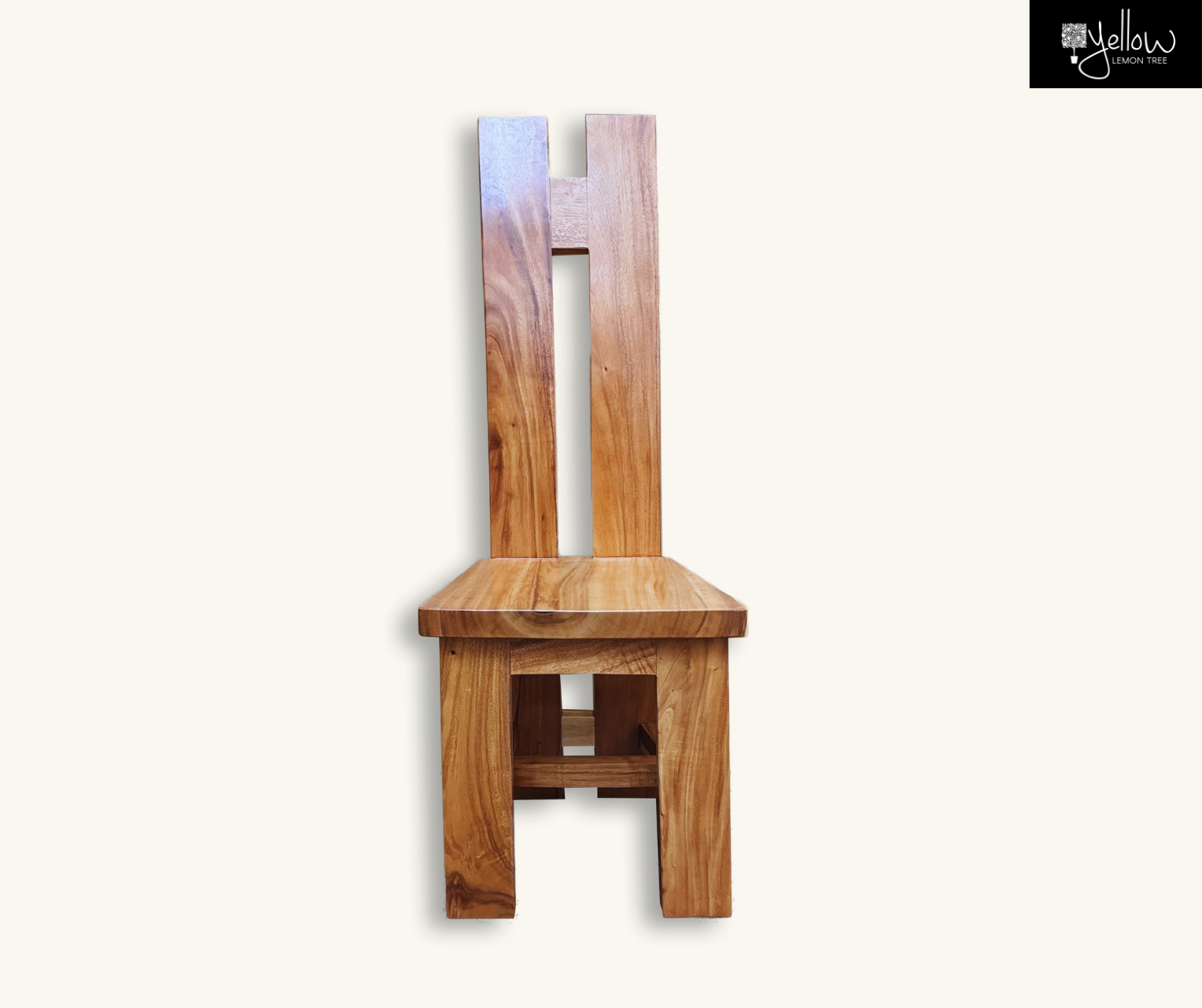 H Solid Wooden Dining Chair | Natural 120x45x41 – Yellow Lemon Tree