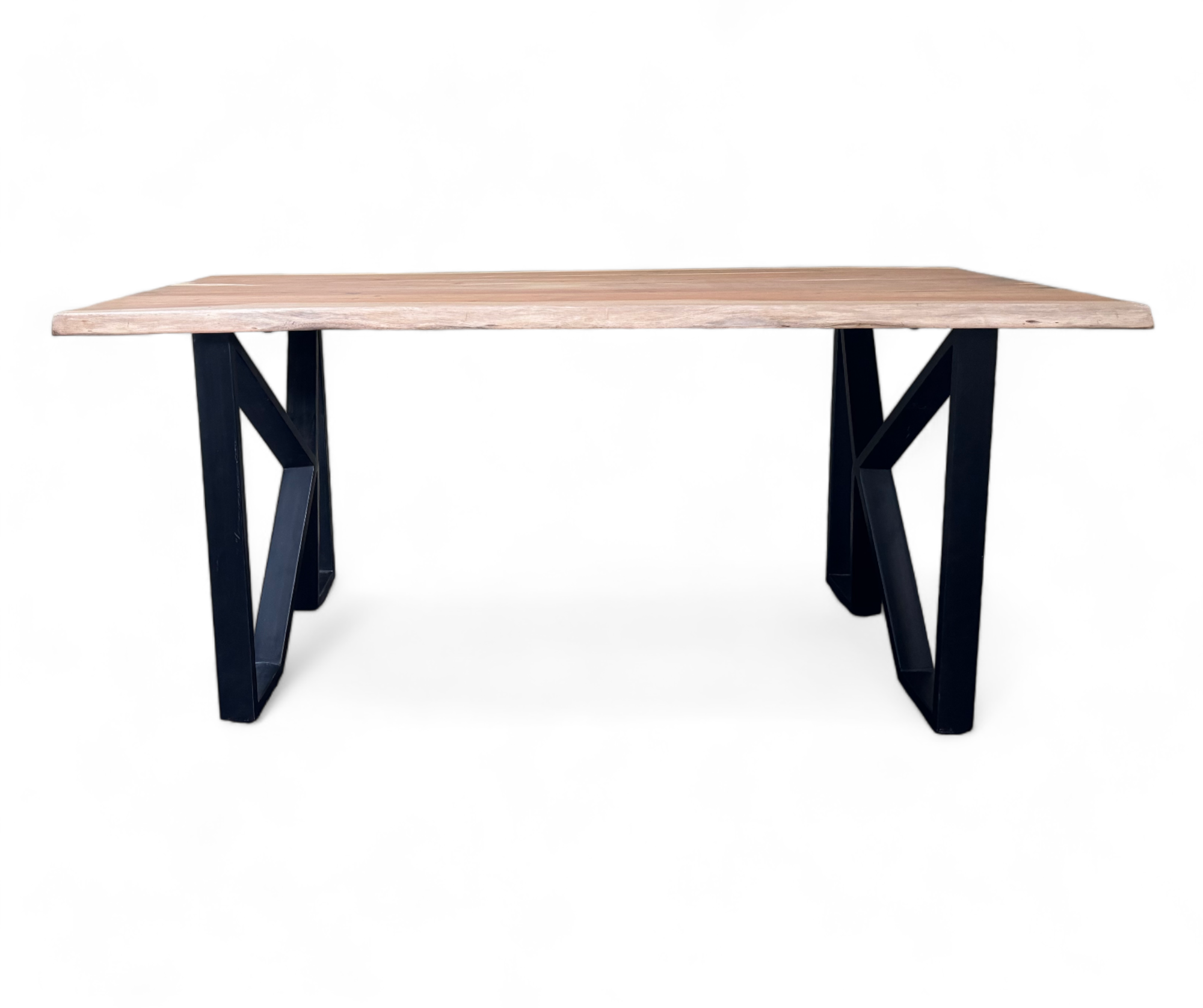 Acacia Wood Dining Table Square Leg | 6 Seater, Live Edge – Yellow ...