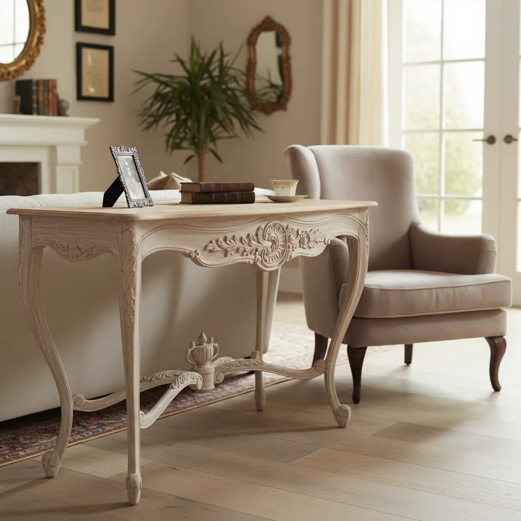 French Two Toned Console | Natural – Yellow Lemon Tree